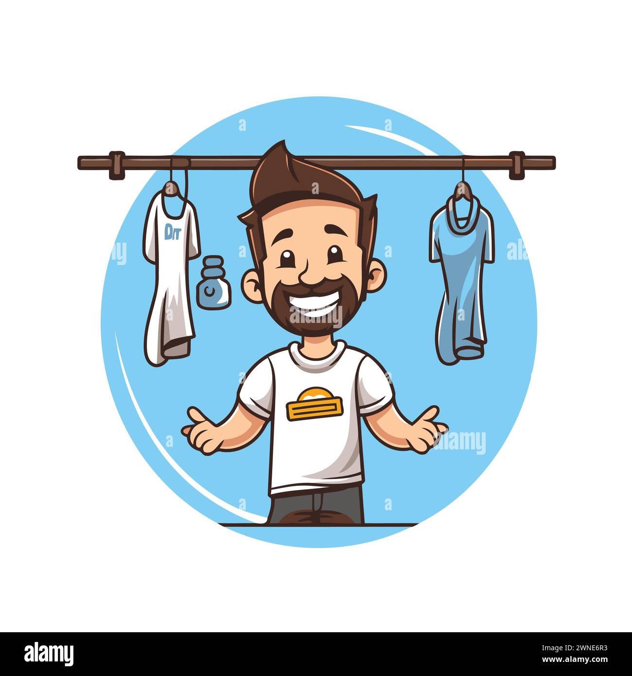 Hanging on the clothesline Stock Vector Images - Alamy
