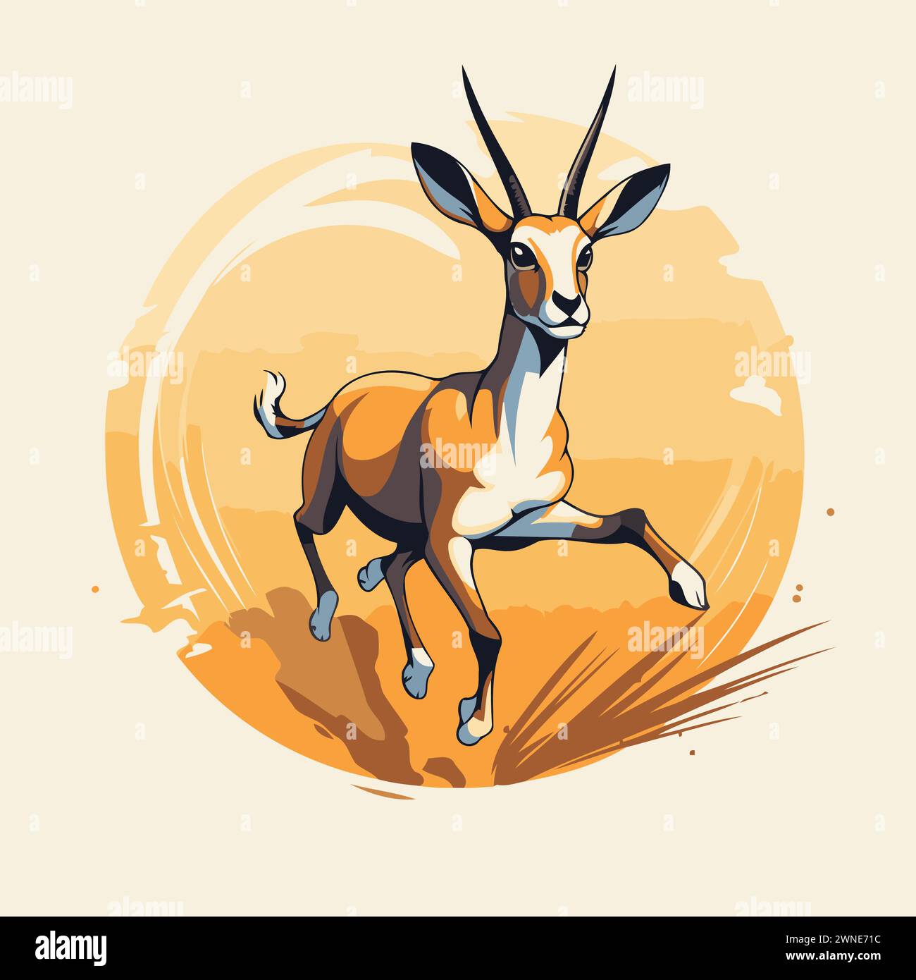 Antelope running cartoon hi-res stock photography and images - Alamy