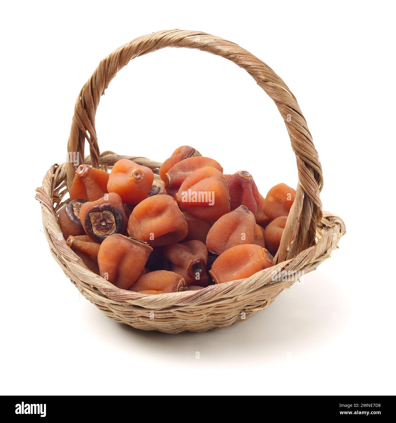 dried persimmon on white background Stock Photo - Alamy