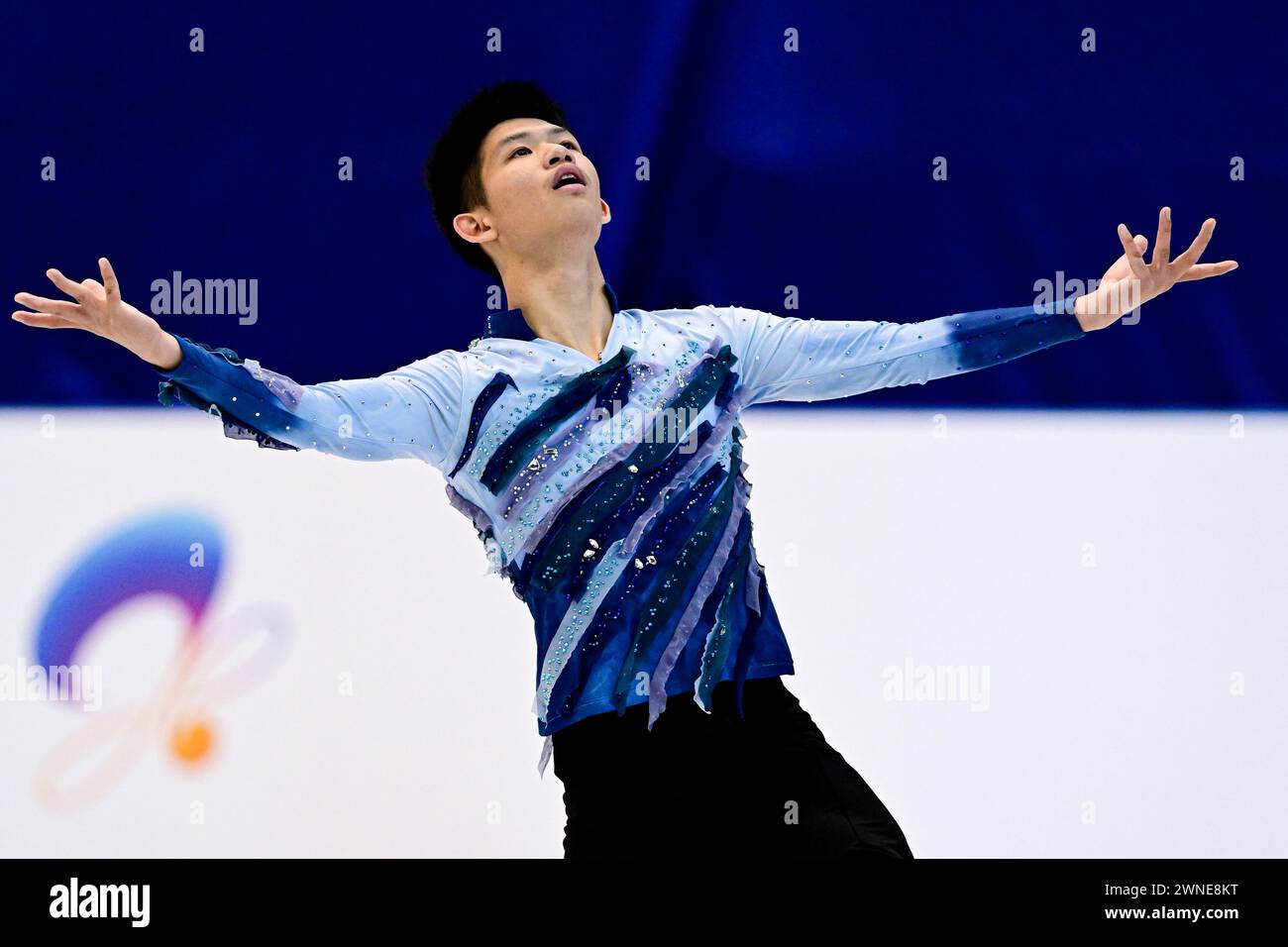 Yu-Hsiang LI (TPE), during Junior Men Free Skating, at the ISU World ...