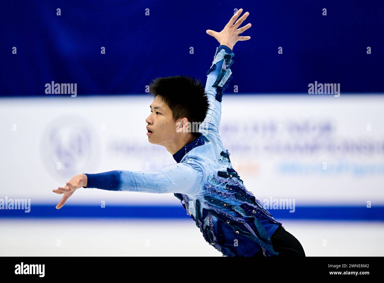 Yu-Hsiang LI (TPE), during Junior Men Free Skating, at the ISU World ...