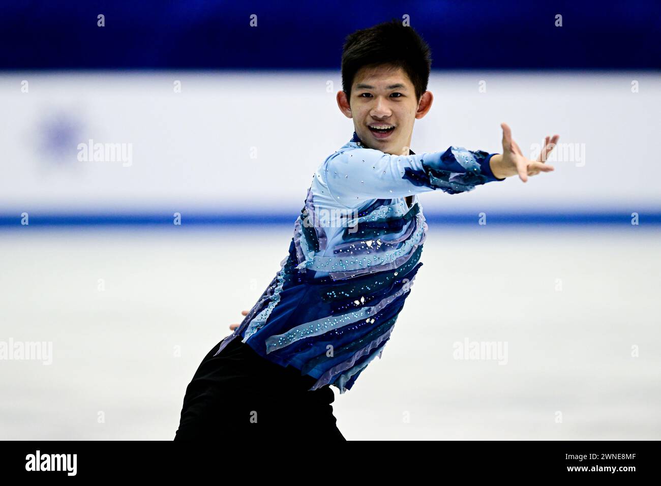 Yu-Hsiang LI (TPE), during Junior Men Free Skating, at the ISU World ...