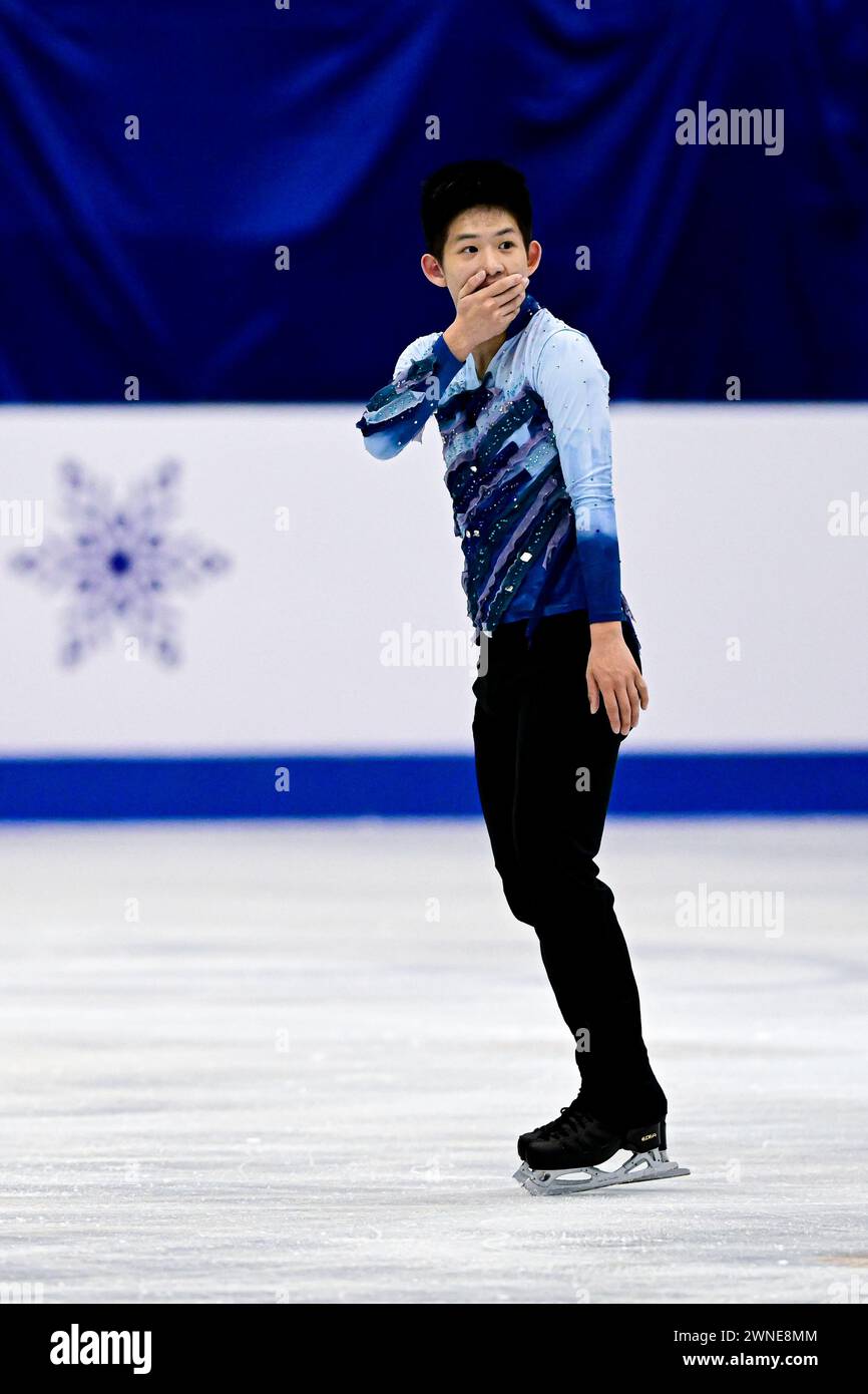 Yu-Hsiang LI (TPE), during Junior Men Free Skating, at the ISU World ...