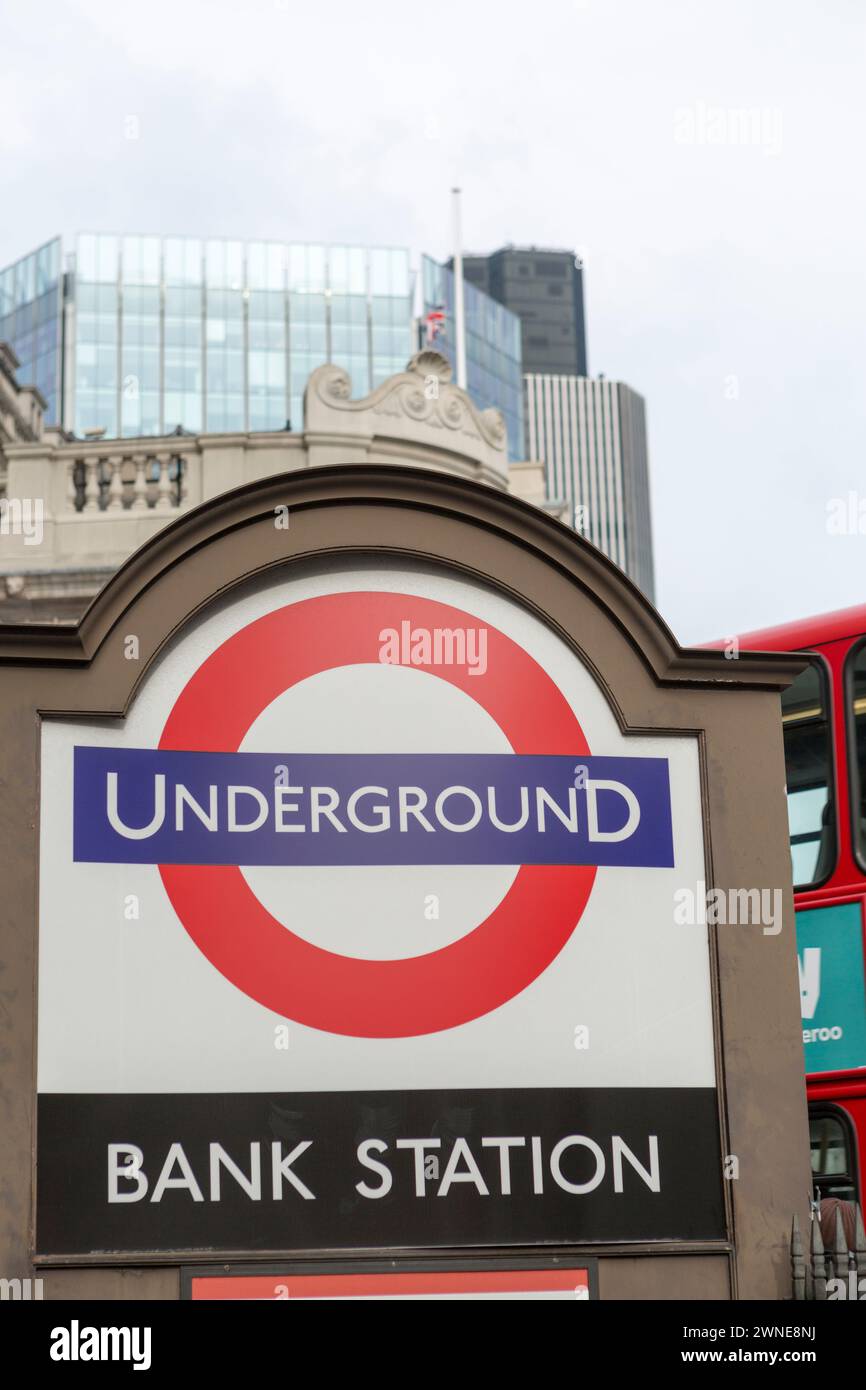 Bank underground station signage, London, UK Stock Photo - Alamy
