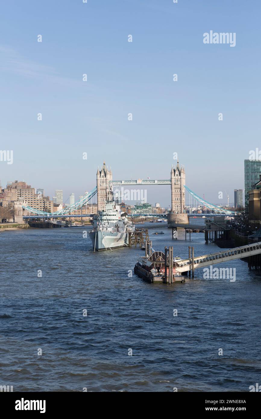 Tower Bridge and the Thames as seen from London bridge Stock Photo - Alamy