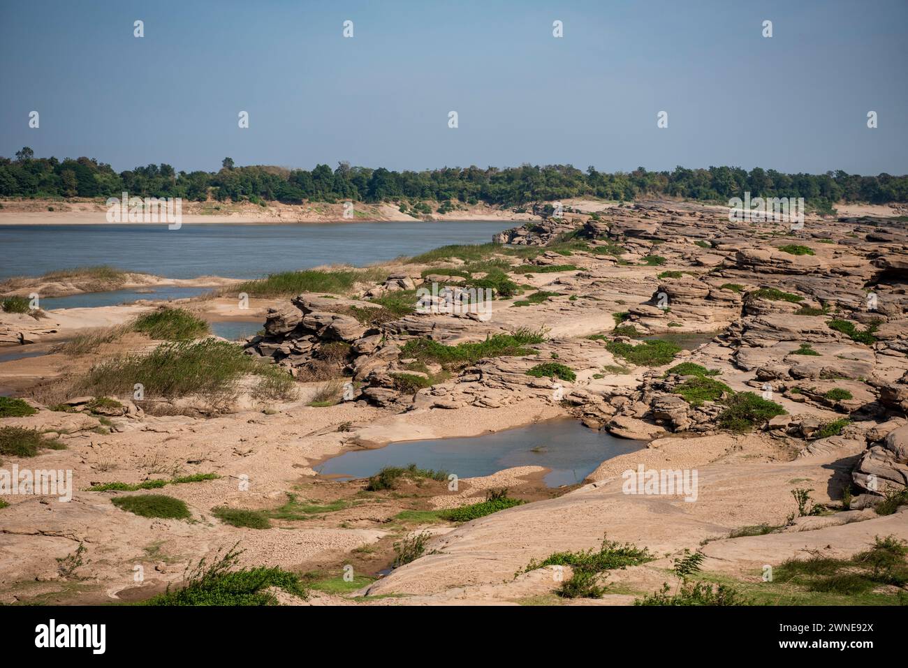 Hat Chom Dao or Kaeng Chom Dao at Ban Non Tan Village at Mekong River ...