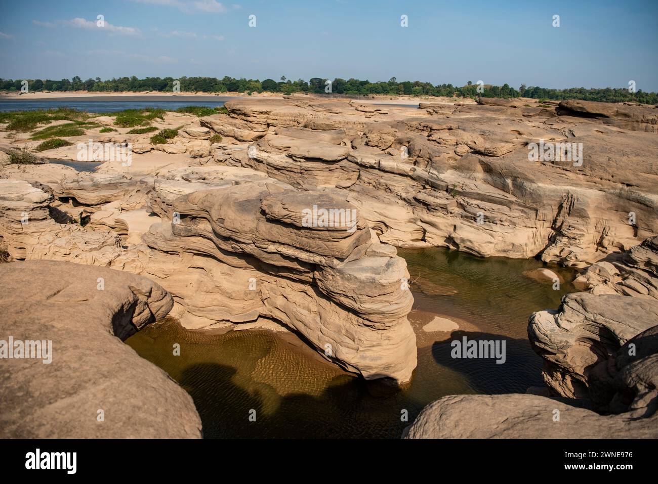 Hat Chom Dao or Kaeng Chom Dao at Ban Non Tan Village at Mekong River ...
