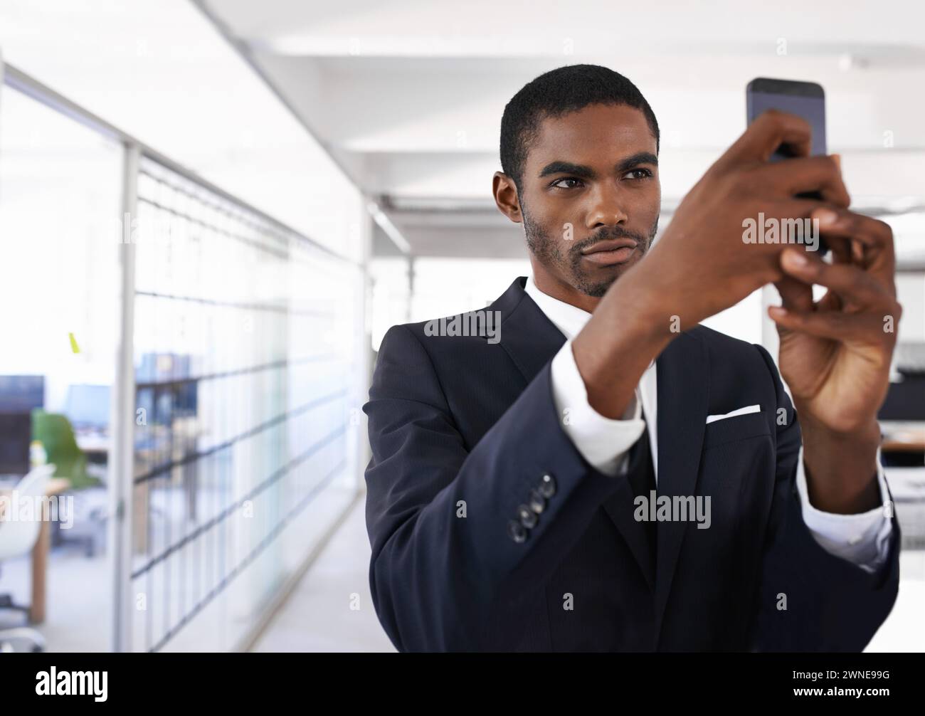 Businessman serious selfie in hi-res stock photography and images - Alamy