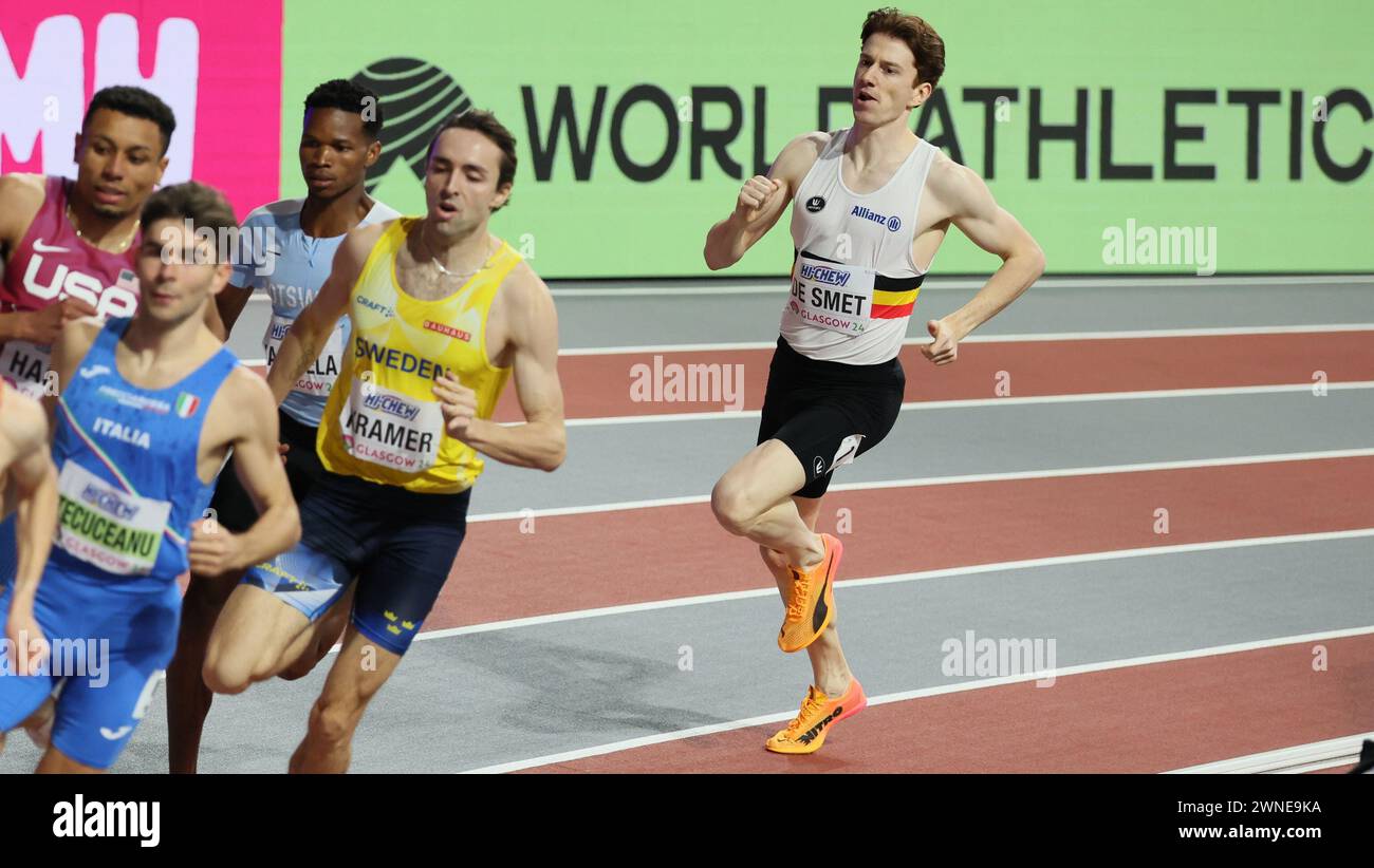 Glasgow, UK. 02nd Mar, 2024. Belgian Tibo De Smet pictured in action ...