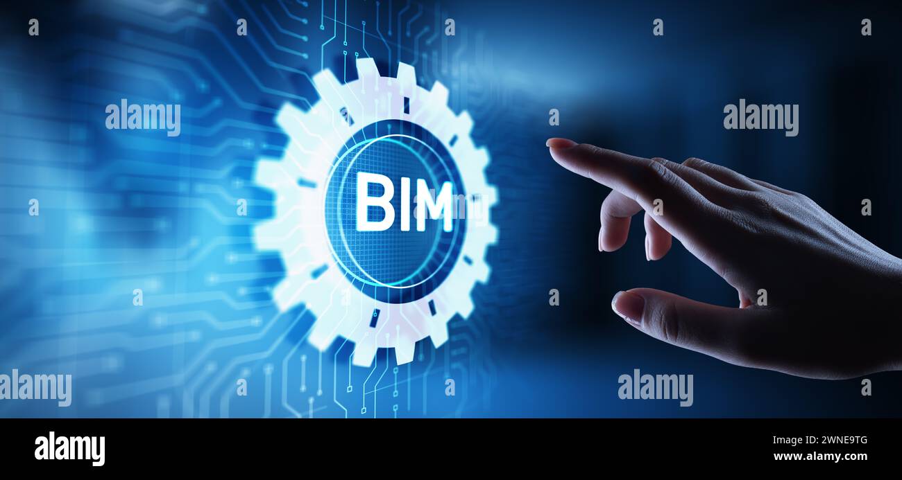 BIM Building Information Modeling Technology concept on virtual screen ...