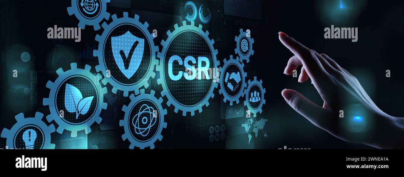 CSR Corporate social responsibility business technology concept on ...