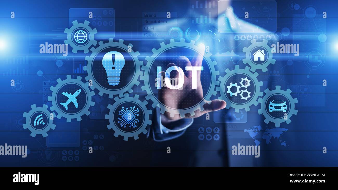IOT Internet of things Digital transformation Modern Technology concept on virtual screen Stock ...