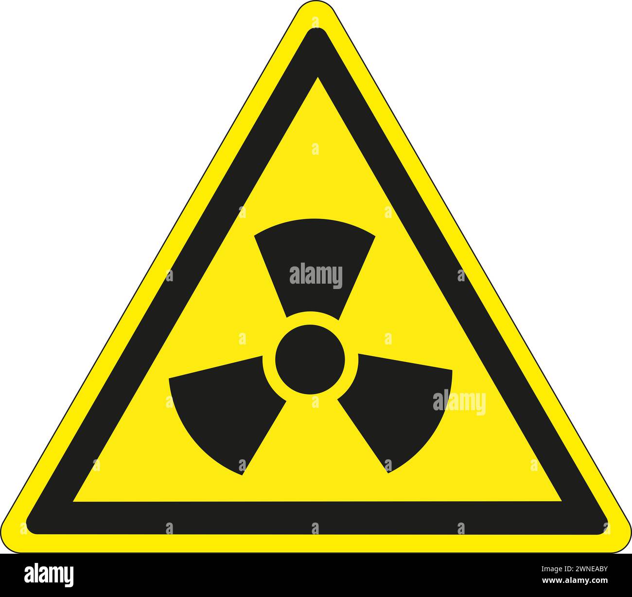 Triangular panel, yellow background, black surround Radioactivity ...