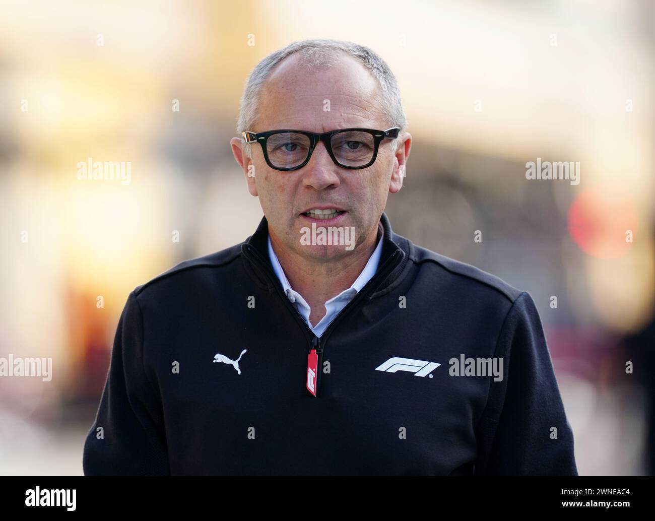 CEO of the Formula One Group Stefano Domenicali before the Bahrain ...