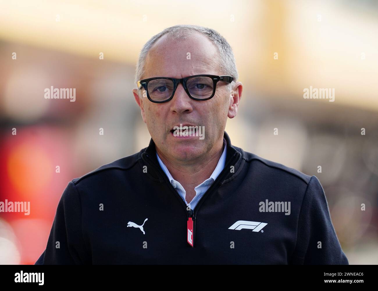 CEO of the Formula One Group Stefano Domenicali before the Bahrain ...