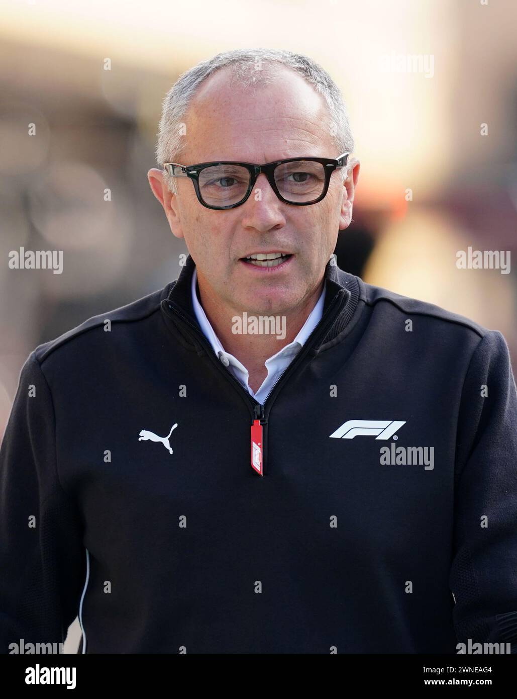 CEO of the Formula One Group Stefano Domenicali before the Bahrain ...