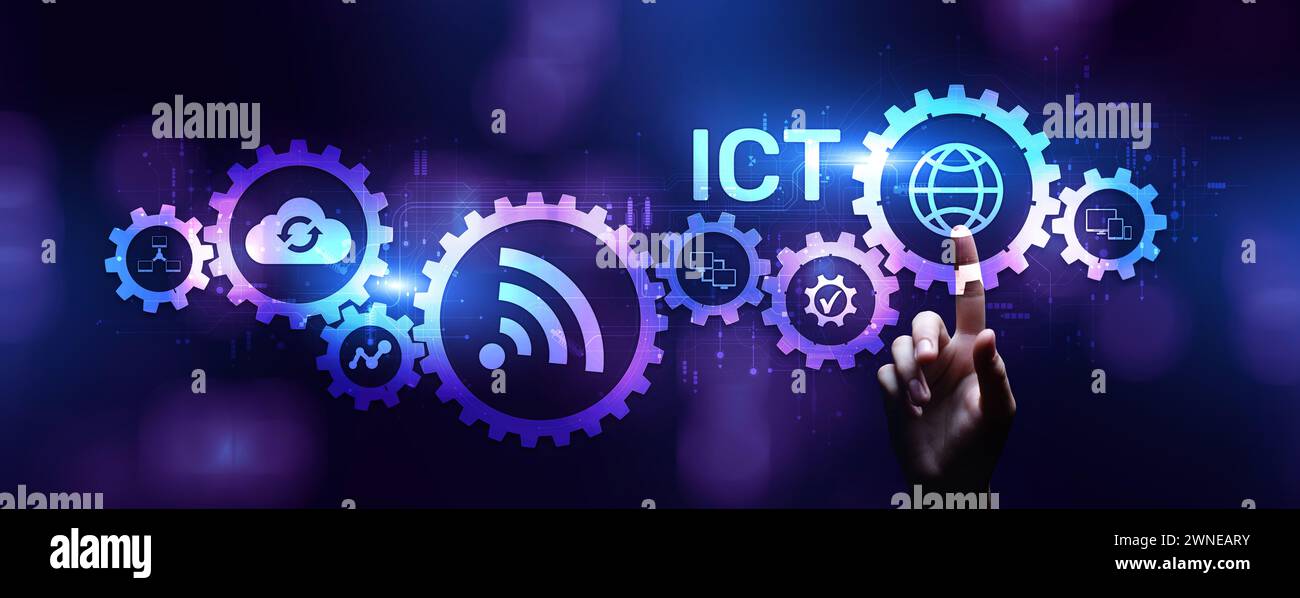Ict Information Communication Technology Internet Concept On Virtual