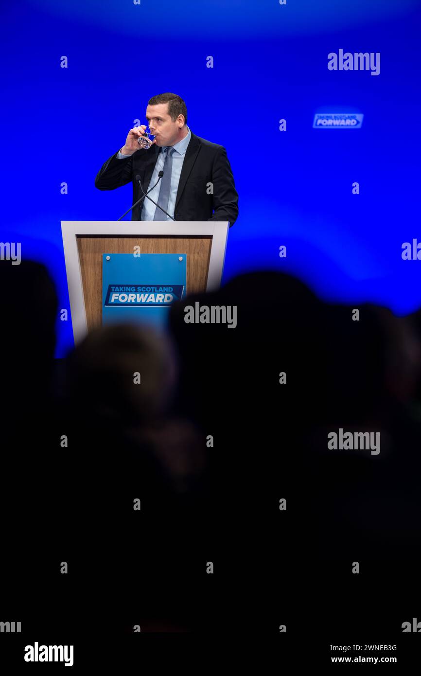 Scottish Conservative leader Douglas Ross speaking during the Scottish ...