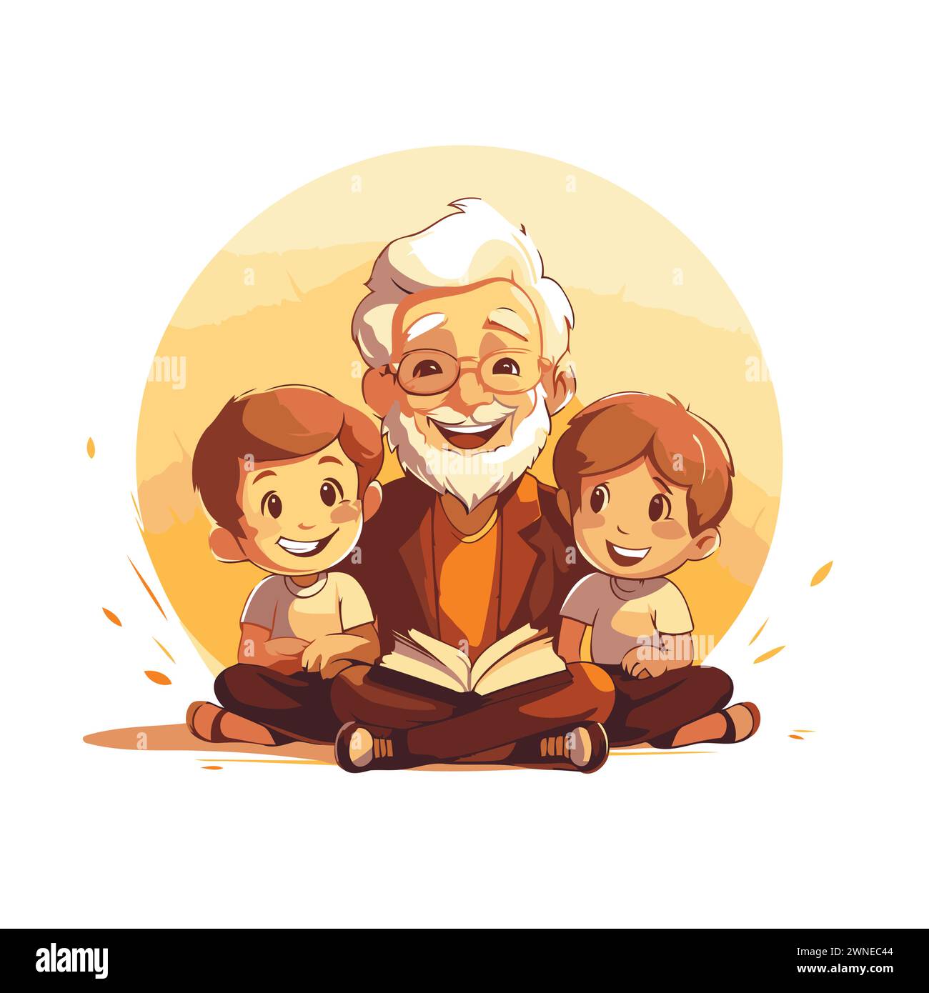 Grandfather reading Cut Out Stock Images & Pictures - Alamy