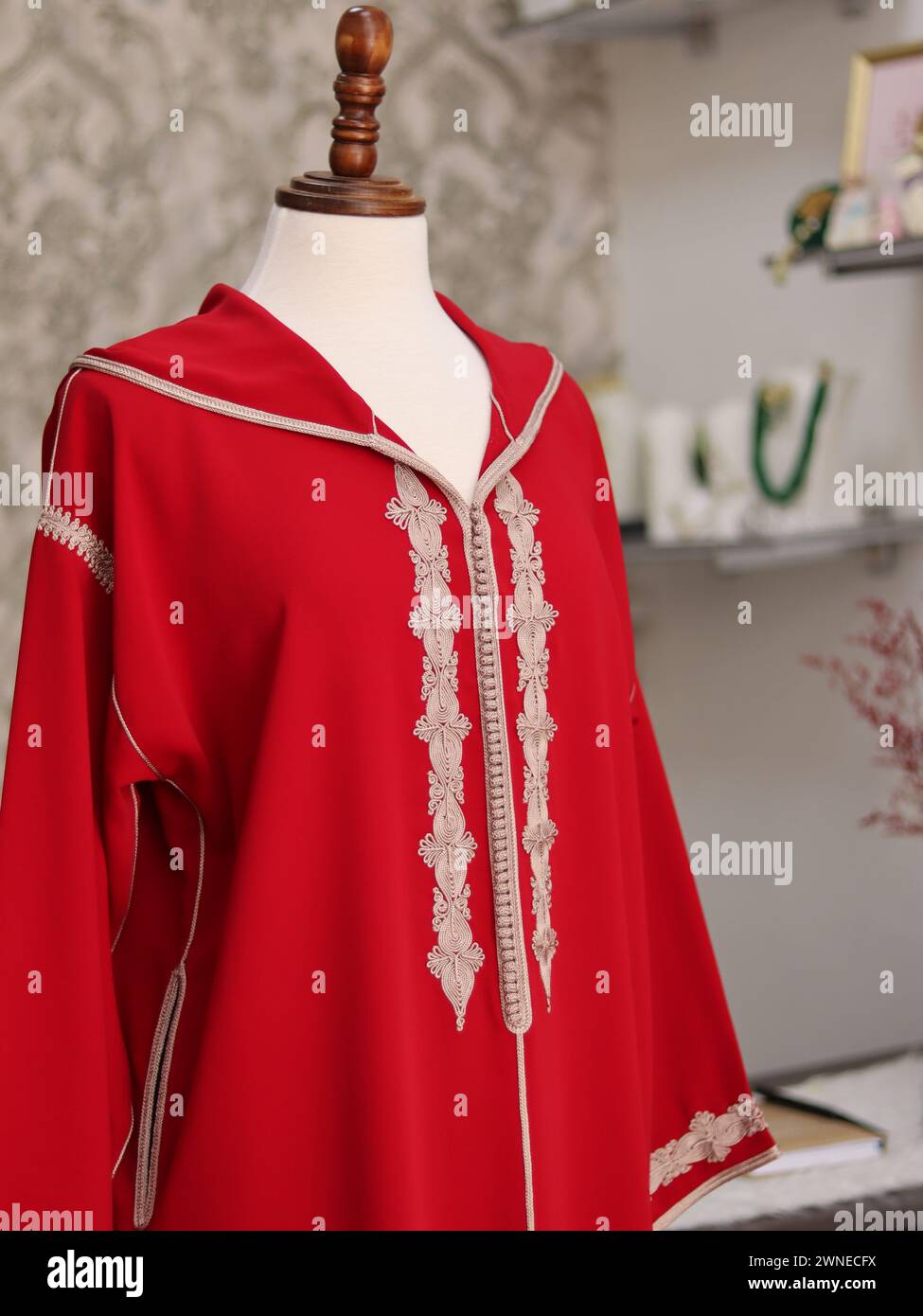 Traditional Moroccan djellaba, hand-stitched Stock Photo - Alamy