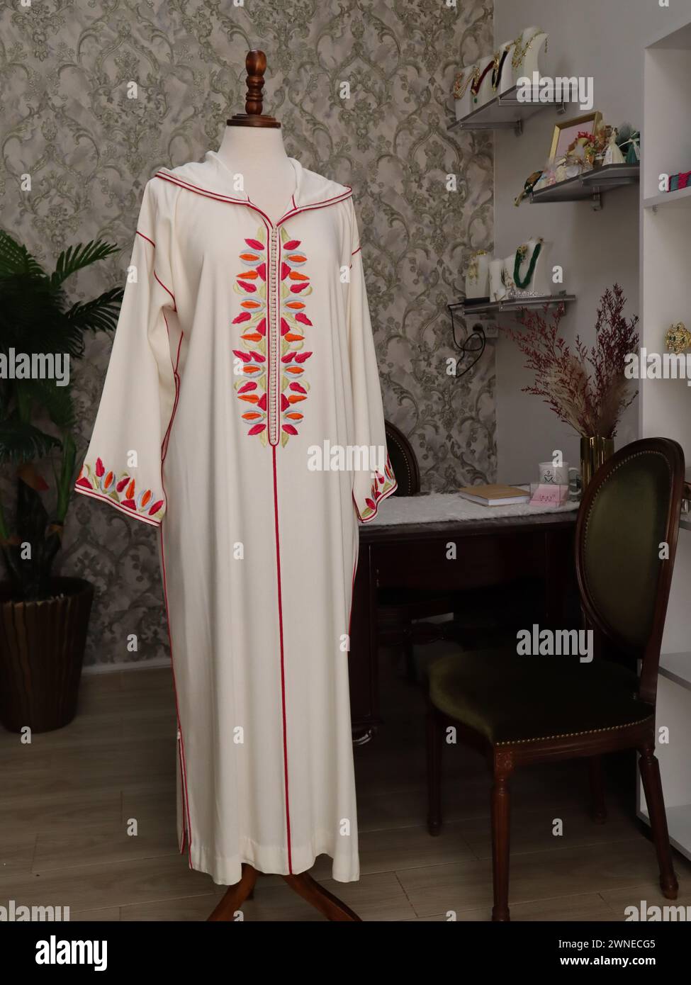 Traditional Moroccan djellaba, hand-stitched Stock Photo - Alamy
