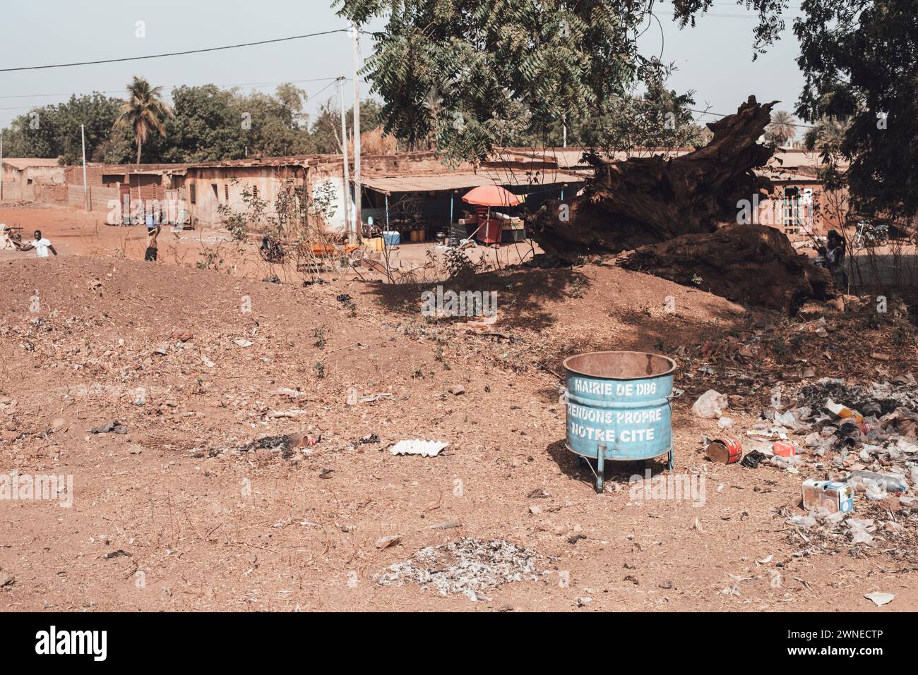 Ouagadougou, Burkina Faso. December 2017. Plastic pollution in a ...