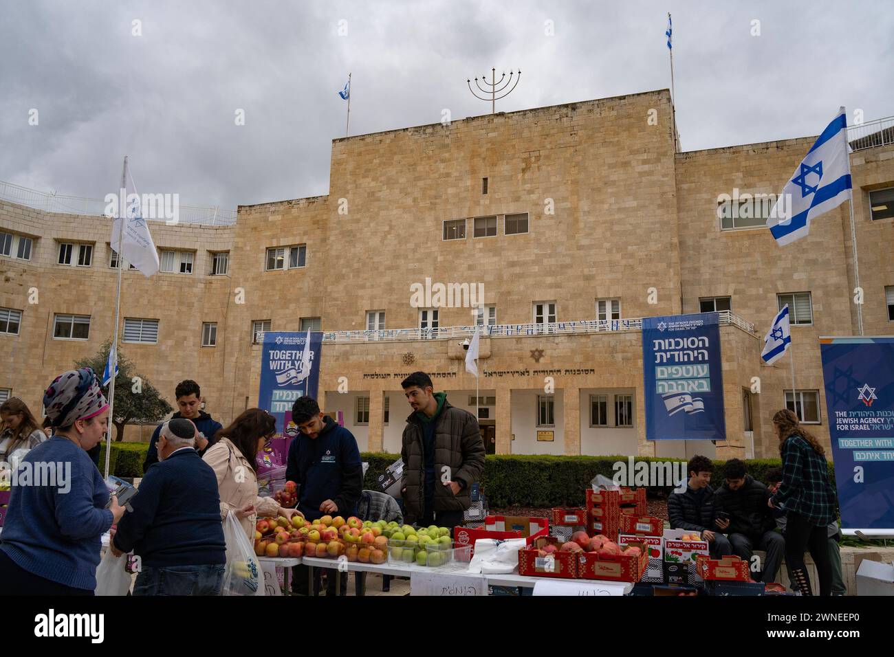 Jerusalem, Israel - November 11th, 2023: A fruit and vegetable sale in ...