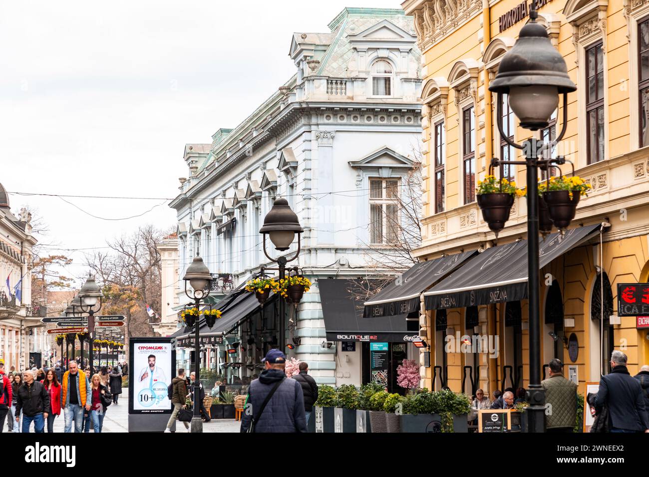 Belgrade, Serbia - 8 FEB 2024: Knez Mihailova Street is the main ...