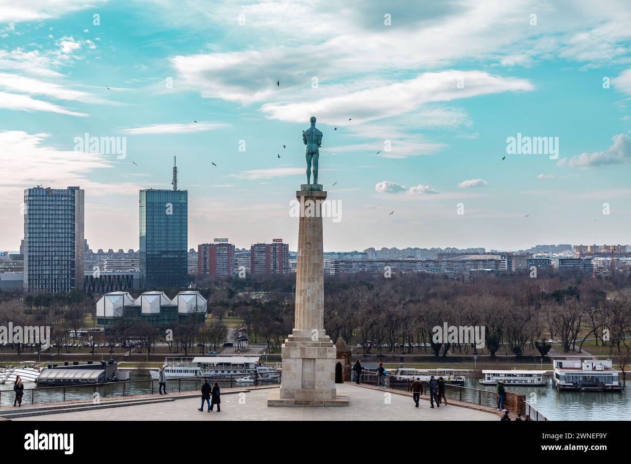Belgrade, Serbia - 8 FEB 2024: Pobednik is a monument in the Belgrade ...
