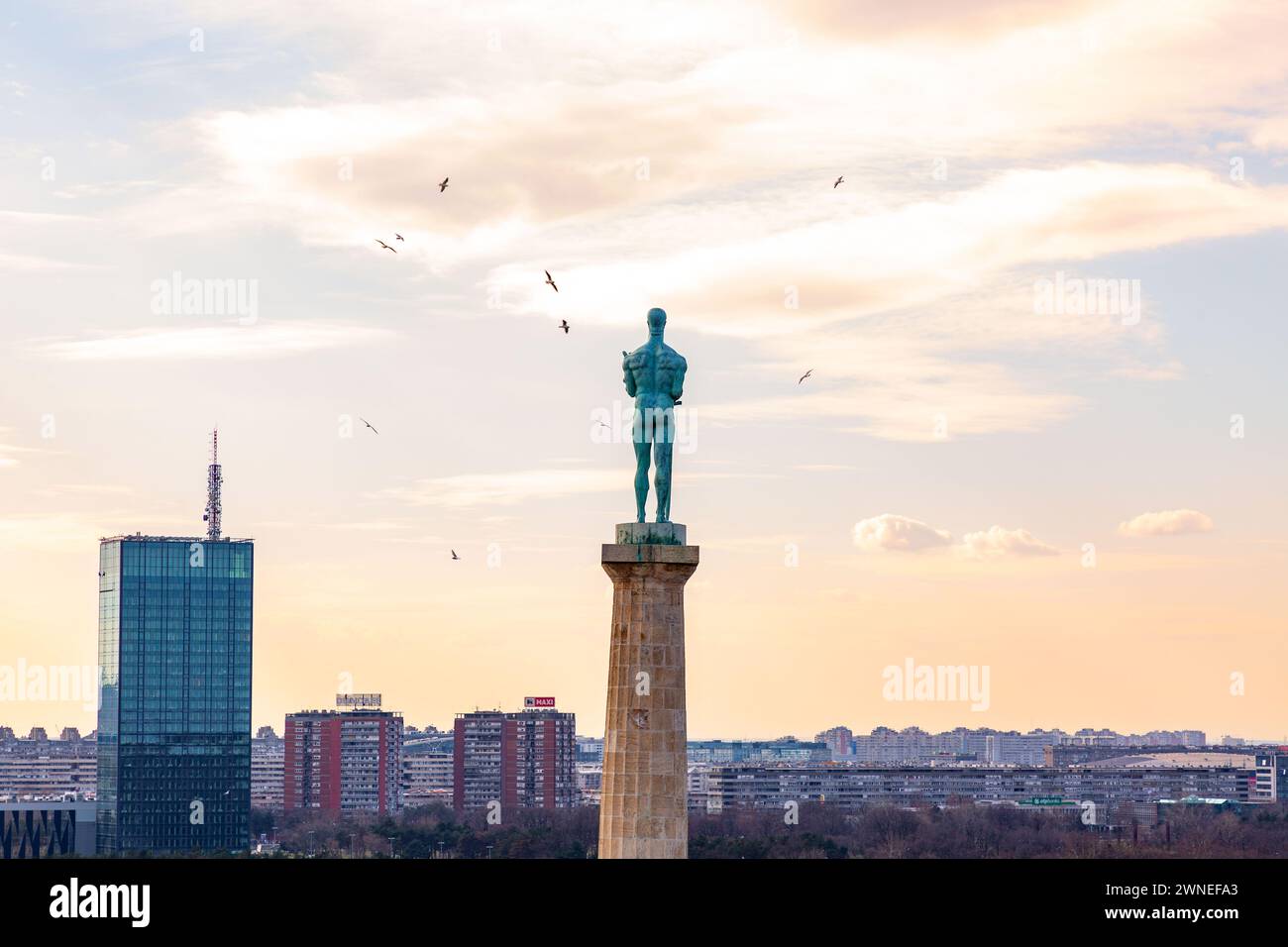 Belgrade, Serbia - 8 FEB 2024: Pobednik is a monument in the Belgrade ...