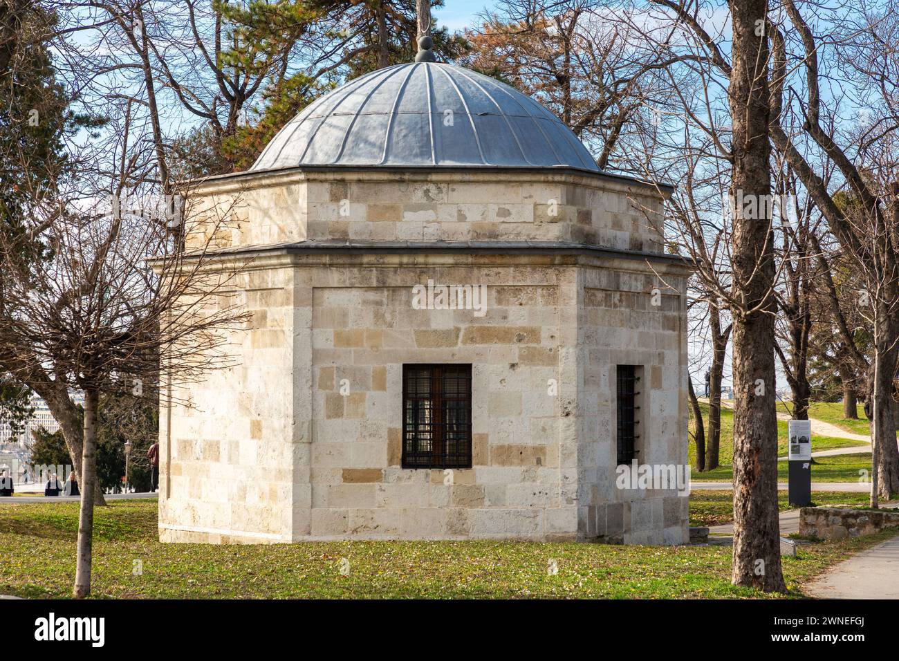 Belgrade, Serbia - 8 FEB 2024: The turbeh, monumental tomb of Damat Ali ...