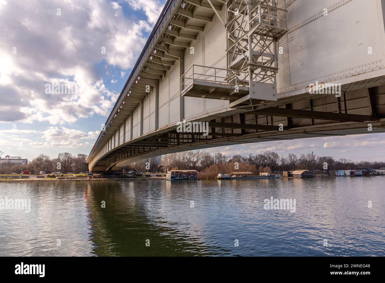 Belgrade, Serbia - 8 FEB 2024: Branko's Bridge is the second largest ...