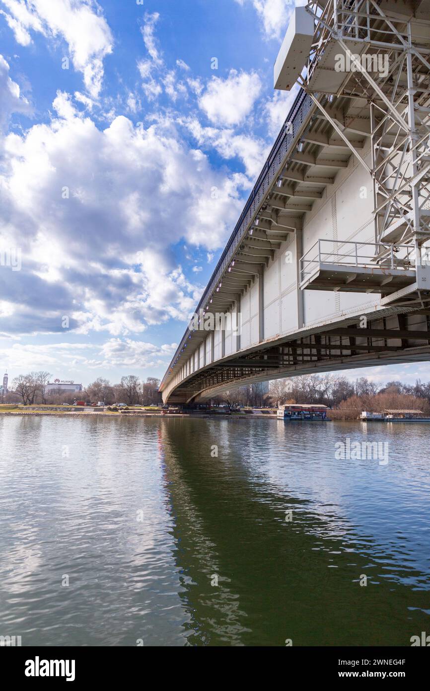 Belgrade, Serbia - 8 FEB 2024: Branko's Bridge is the second largest ...