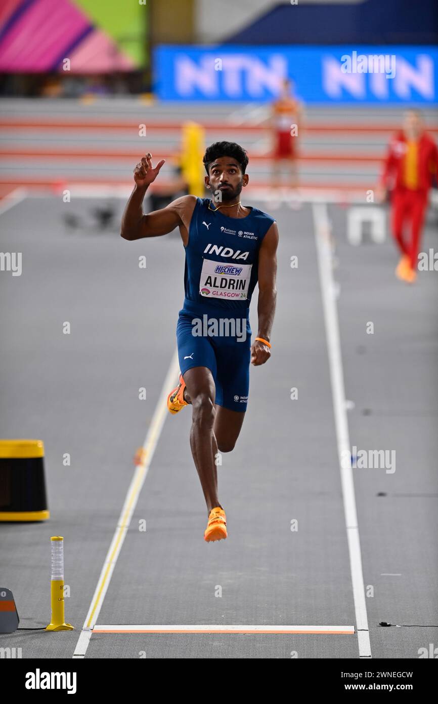 Glasgow, UK. 02nd Mar, 2024. Glasgow Scotland :2–3-2024: Day 2 Jeswin ...