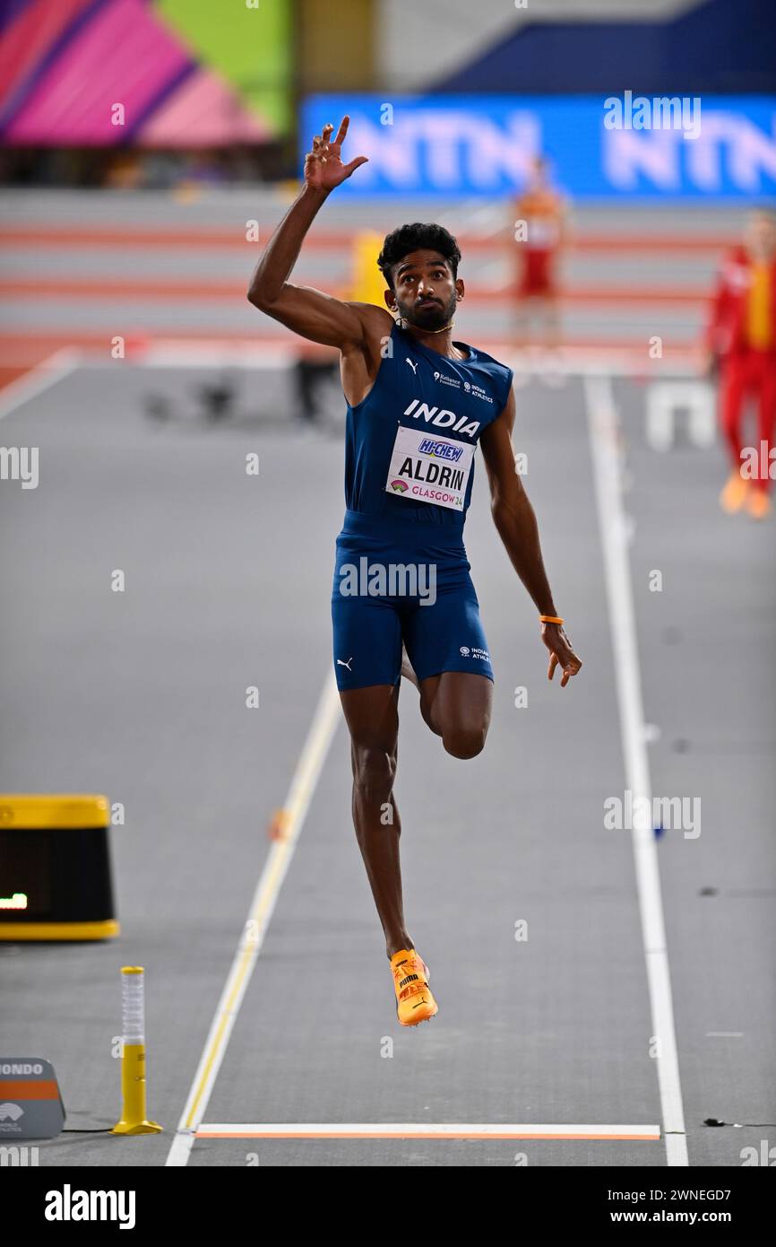 Glasgow, UK. 02nd Mar, 2024. Glasgow Scotland :2–3-2024: Day 2 Jeswin ...