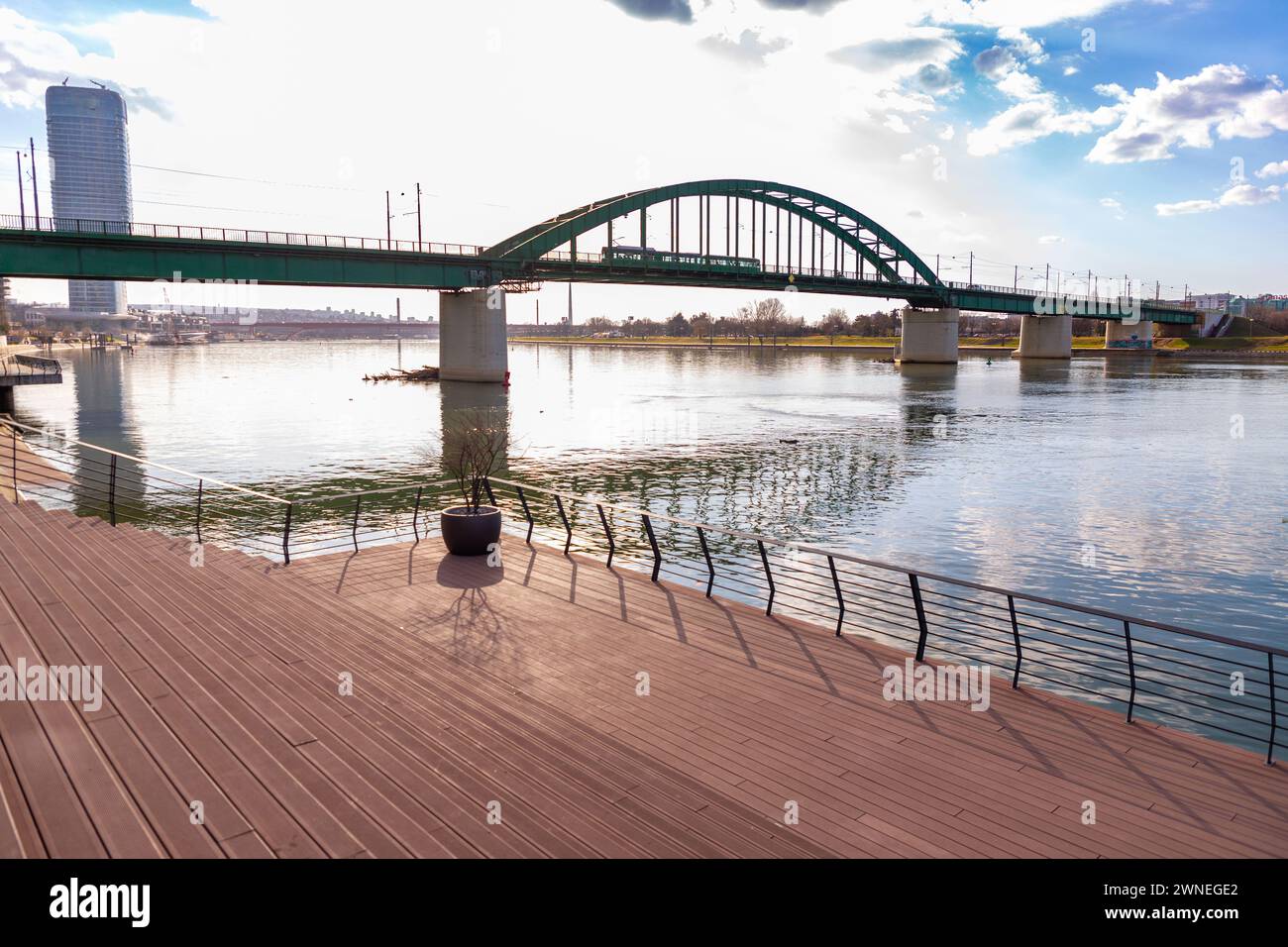 Belgrade, Serbia - 8 FEB 2024: The Old Sava Bridge is a 430 metre long ...
