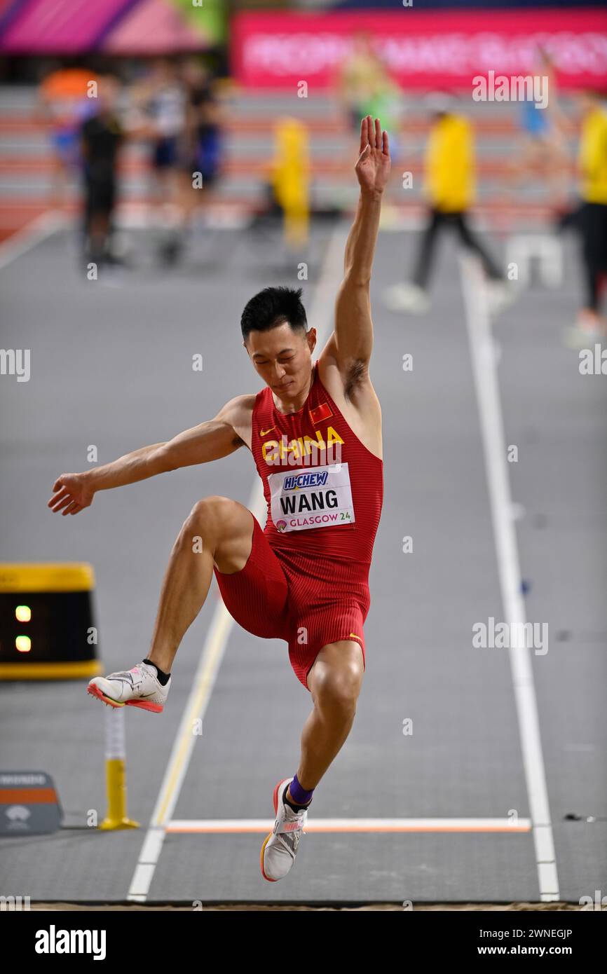 Glasgow, UK. 02nd Mar, 2024. Glasgow Scotland :2–3-2024: Day 2 Jianan WANG CHN in Long Jump ...