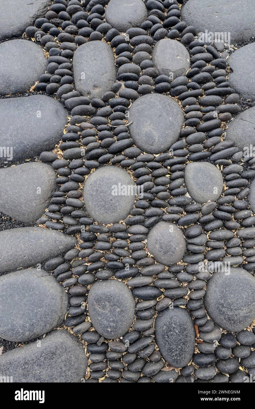 Pavement pattern of a pavement, mosaic, Arrecife, Lanzarote, Canary ...