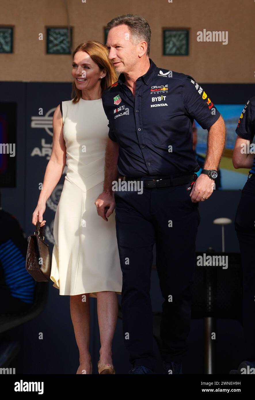 Christian and Geri Horner before the Bahrain Grand Prix at the Bahrain ...