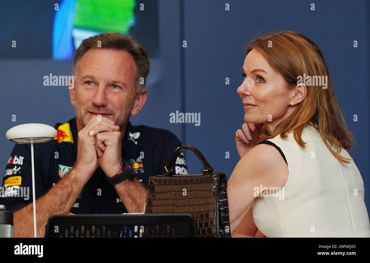 Christian and Geri Horner before the Bahrain Grand Prix at the Bahrain ...
