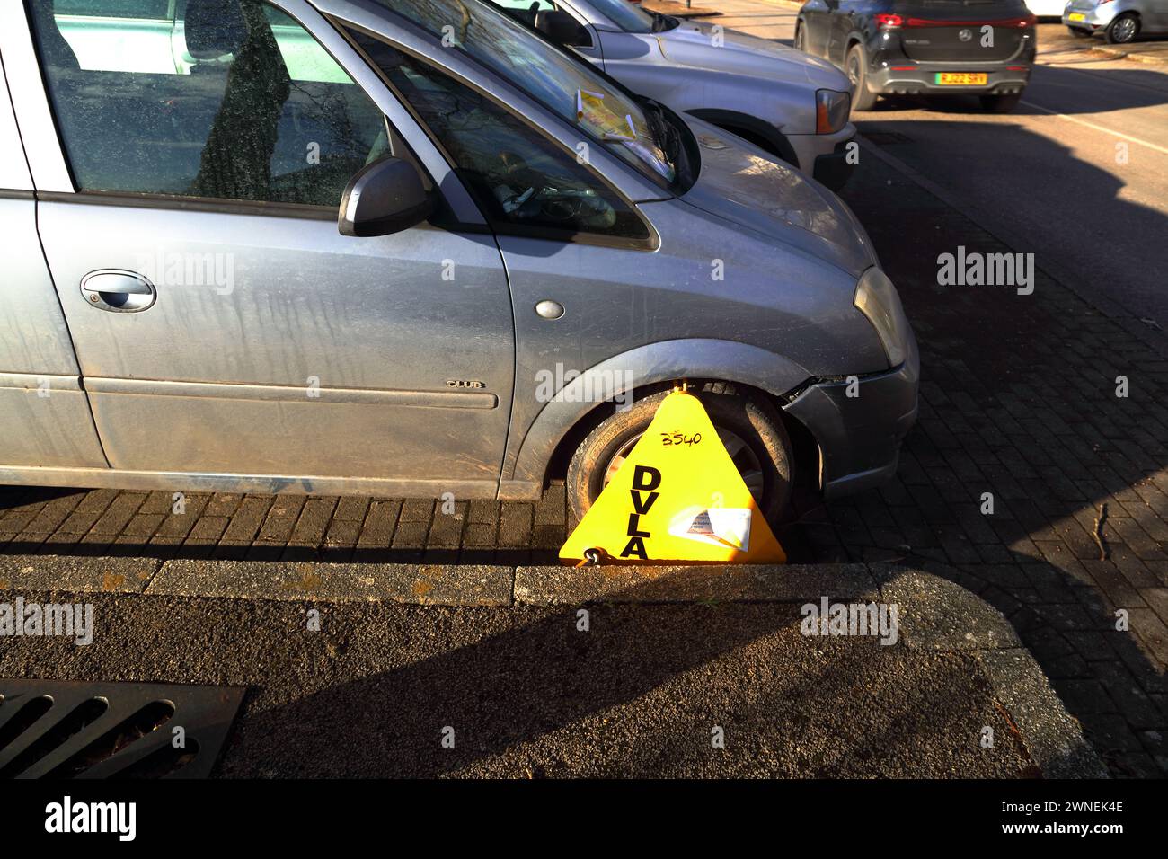 A local car park space occupied with another abandoned car with no tax ...