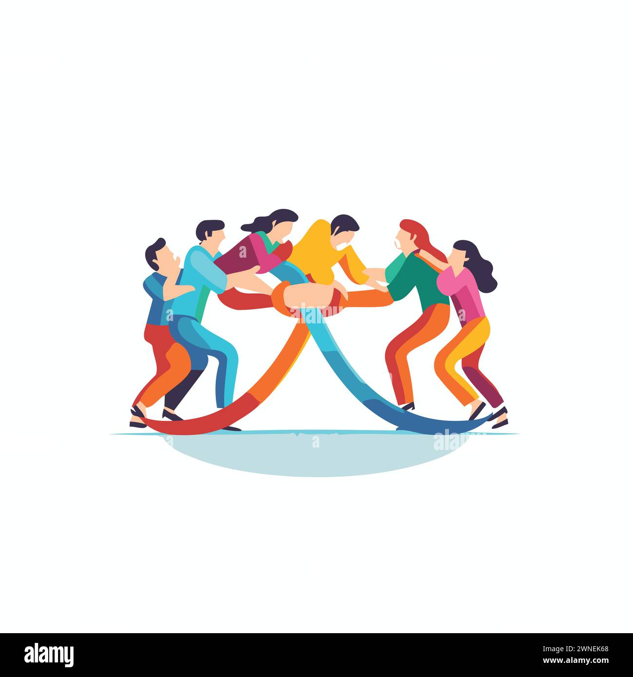Team pulling together Cut Out Stock Images & Pictures - Alamy