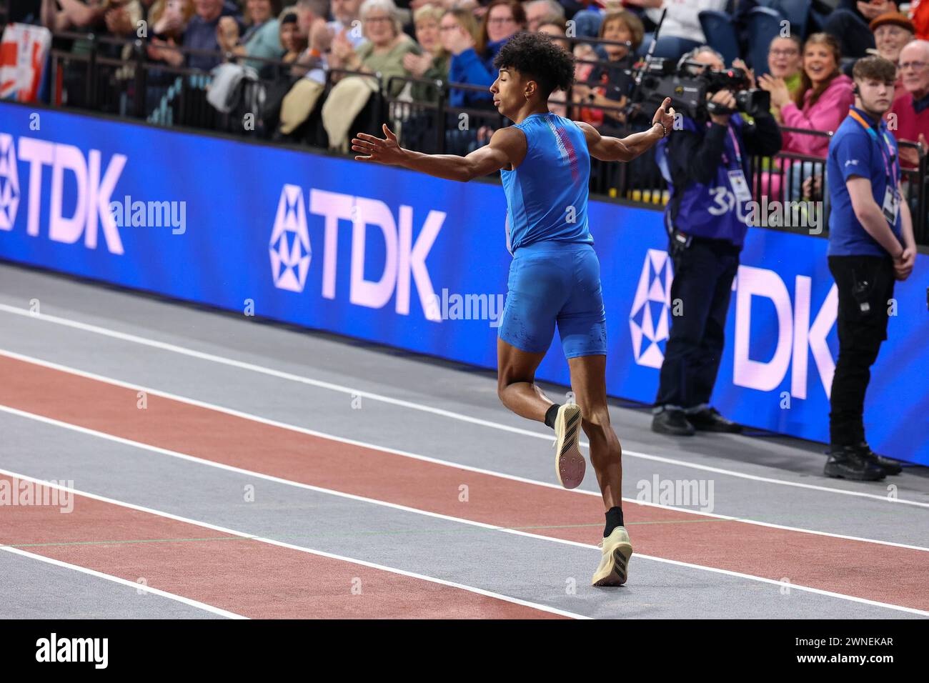 Mattia Furlani (ITA, Long Jump) celebrates during the 2024 World ...