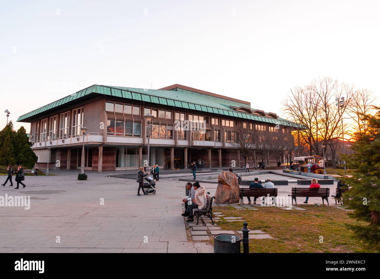 Belgrade, Serbia - 8 FEB 2024: The National Library of Serbia located ...