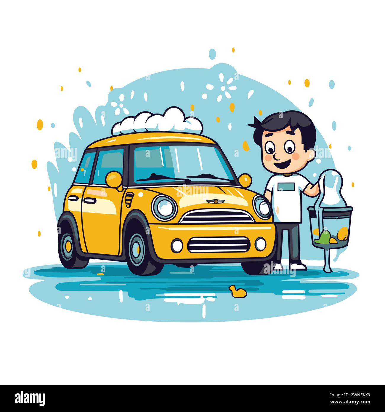 Car cleaning cartoon hi-res stock photography and images - Alamy