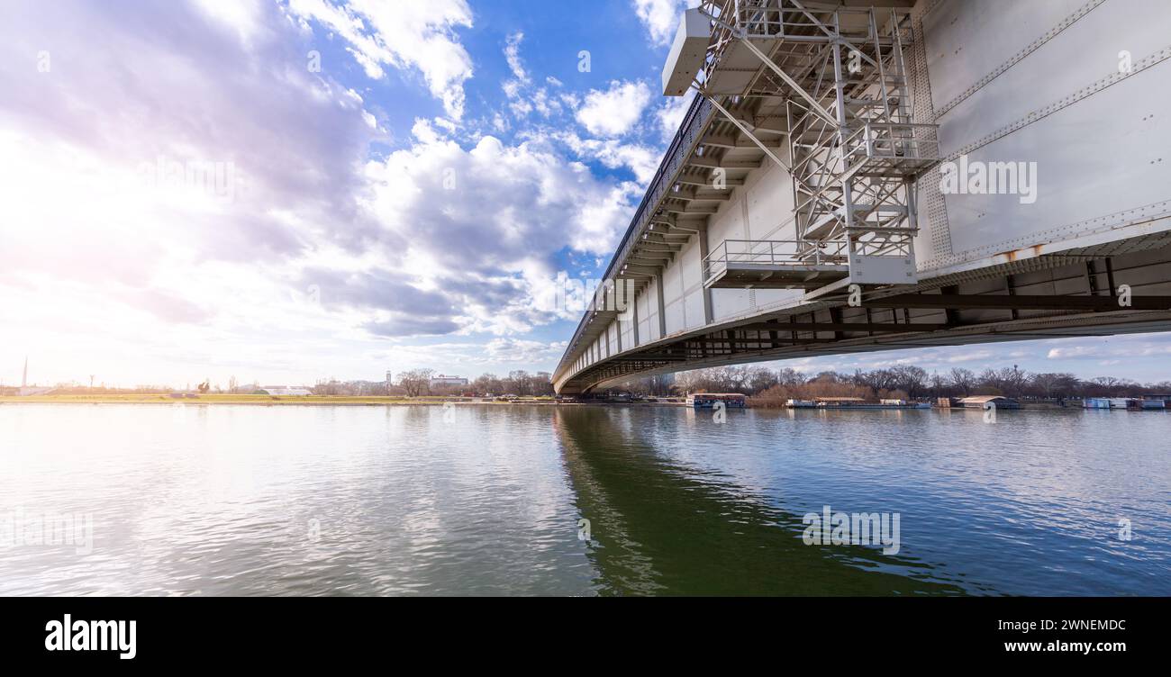 Belgrade, Serbia - 8 FEB 2024: Branko's Bridge is the second largest ...