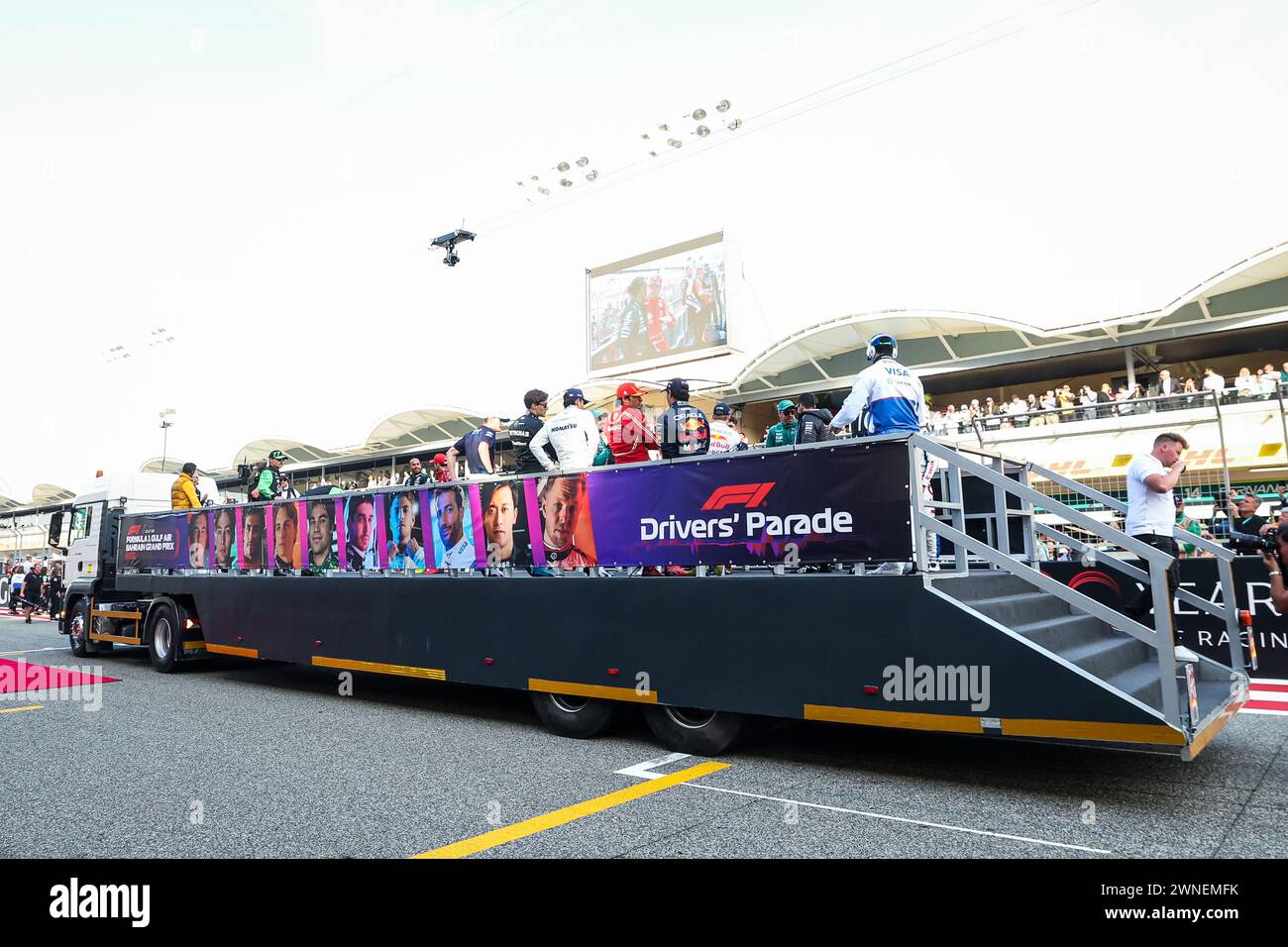 The Drivers' parade truck during the Formula 1 Gulf Air Bahrain Grand ...