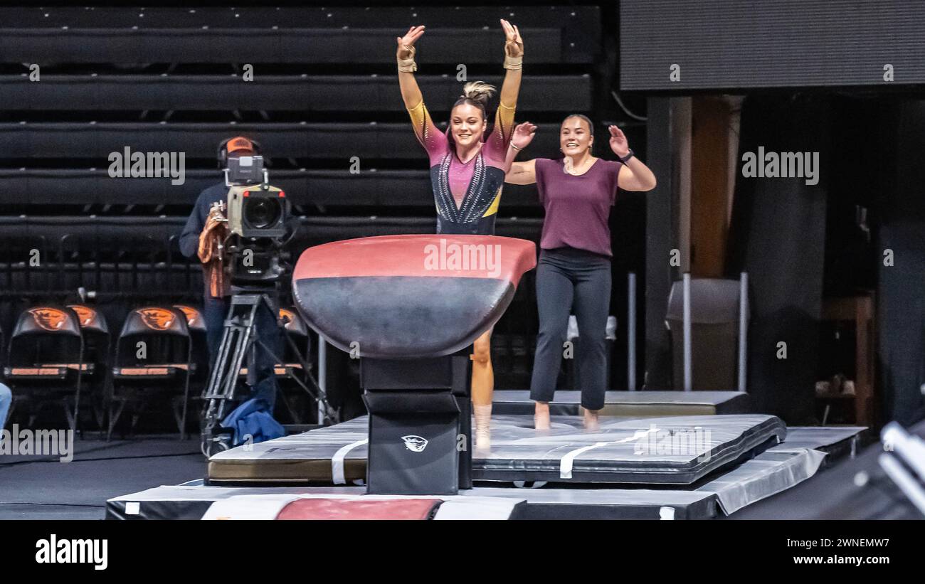 Corvallis, USA. 01st Mar, 2024. ASU's Hannah Scharf tied for third on ...