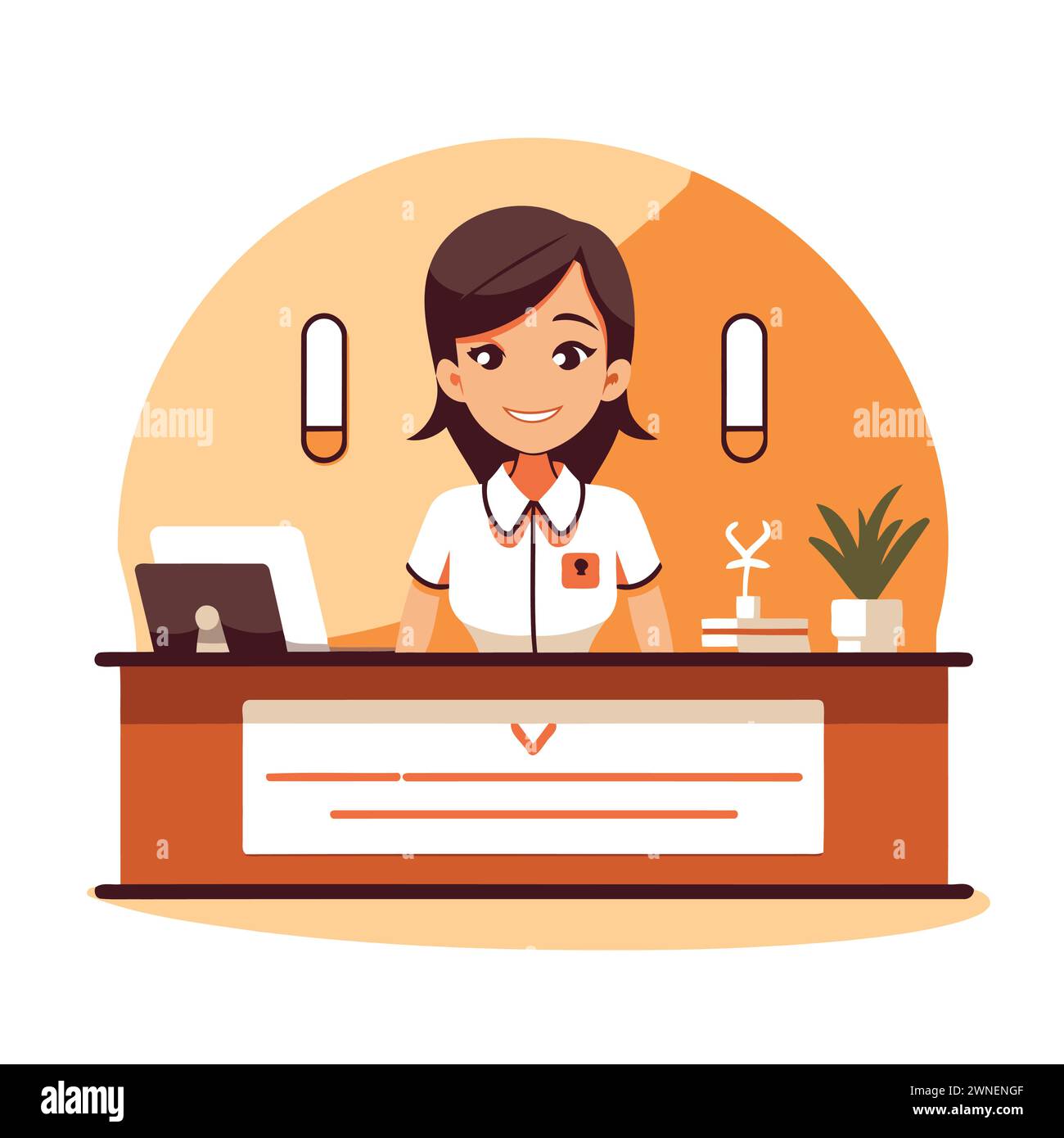 Hotel receptionist character icon vector hi-res stock photography and ...