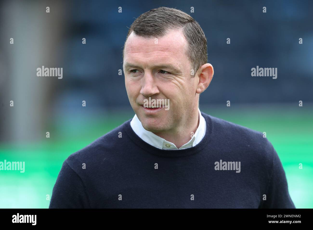 Neill Collins Head coach of Barnsley arrives during the Sky Bet League ...